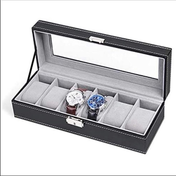 Storage & Organization | 6 Slot Leather Watch Box Display Case ...